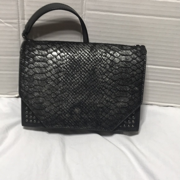 Linea Pelle | Bags | Linea Pelle Black Leather Shoulder Bag With Black ...